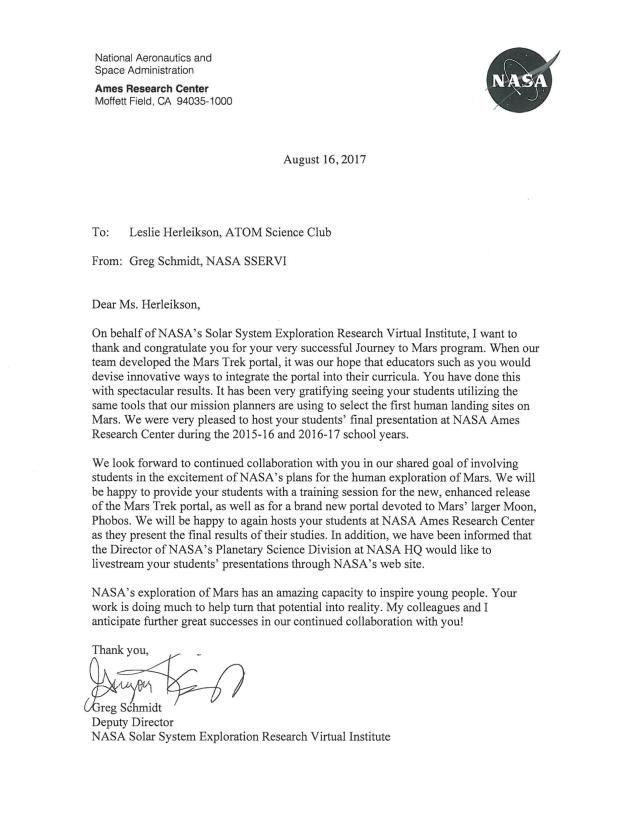 Nasa Letter Mentos